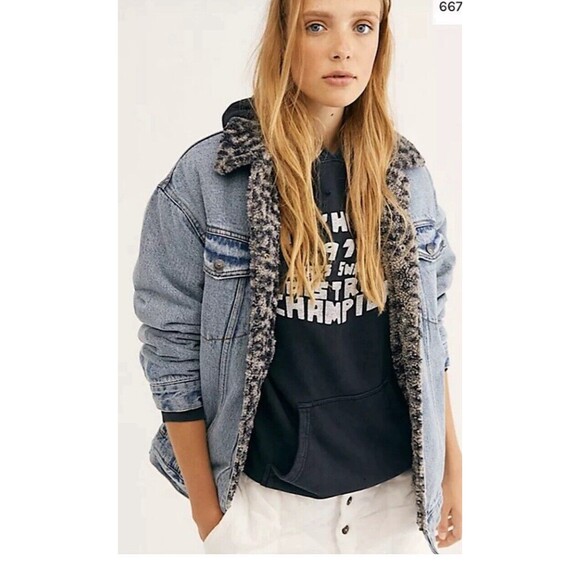 Free People | Jackets & Coats | We The Free Wild Ones Sherpa Trucker ...